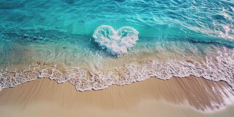 A Heart Shape is in the Water Near the Shore Stock Photo - Image of ...