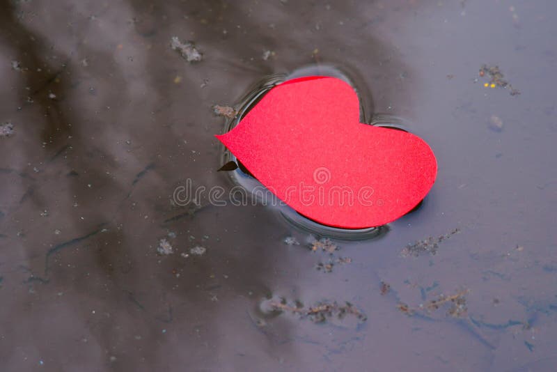 Heart Shape in Water Stream Stock Photo - Image of greeting, feelings ...