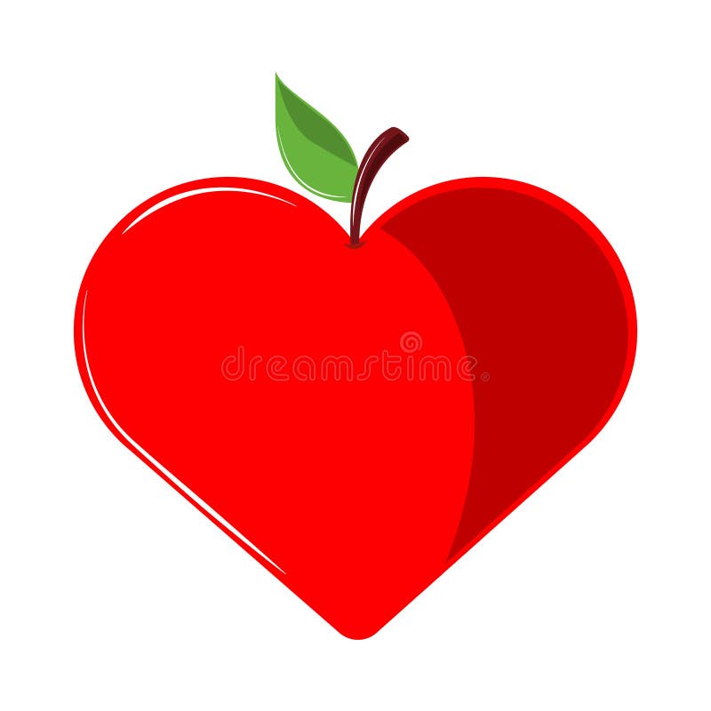 Heart shaped apple stock vector. Illustration of health - 226855643