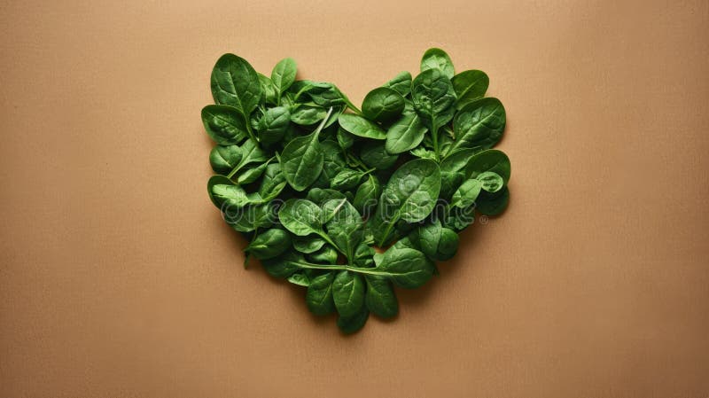 The Heart-Shaped Spinach Leaves.AI Generated Image Stock Photo - Image ...