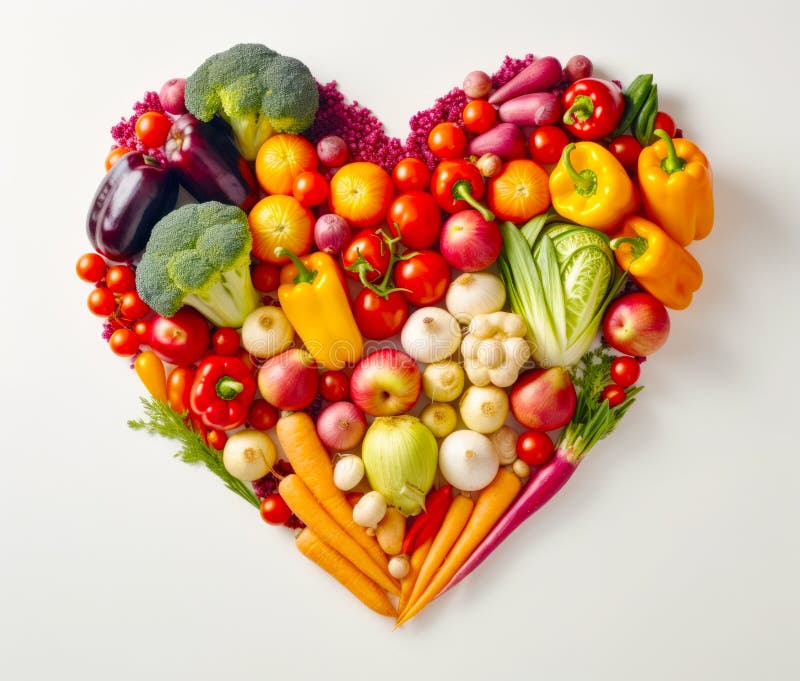 Heart - Shaped Arrangement of Fresh Vegetables Arranged in the Shape of ...