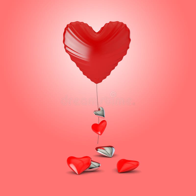 Heart Shaped Balloon With Small Hearts Picture. Image: 17843727