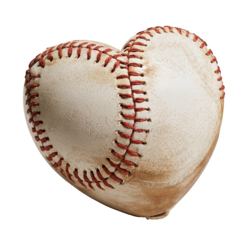 Heart Shaped Baseball Isolated on White Background Stock Illustration ...