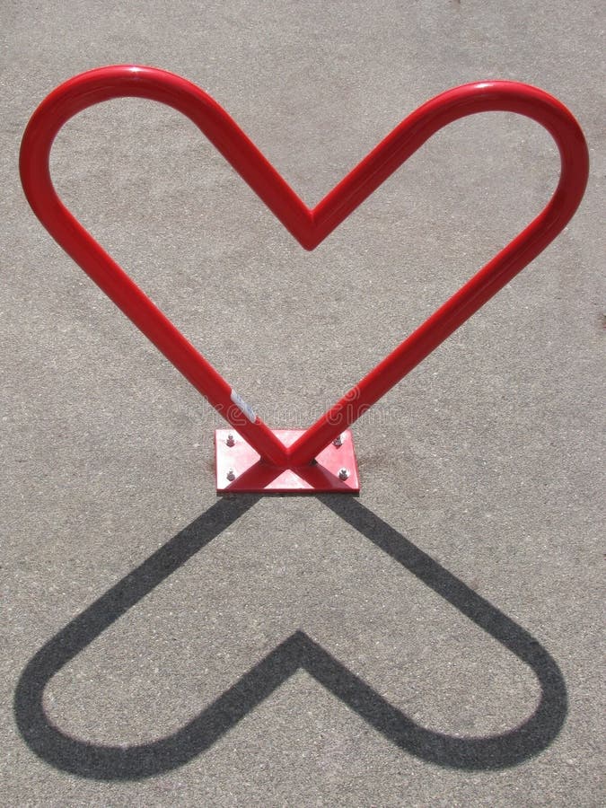 Heart-shaped Bike Rack and Its Shadow Stock Image - Image of happy ...
