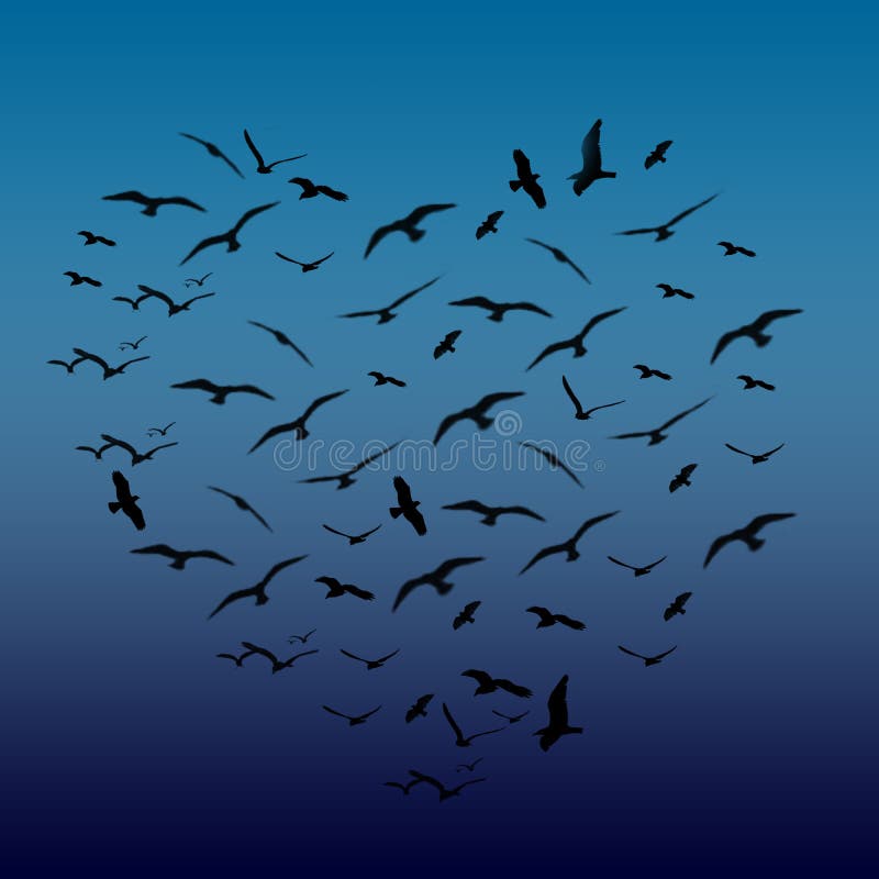 Heart Shaped Birds stock illustration. Illustration of heart - 8126760