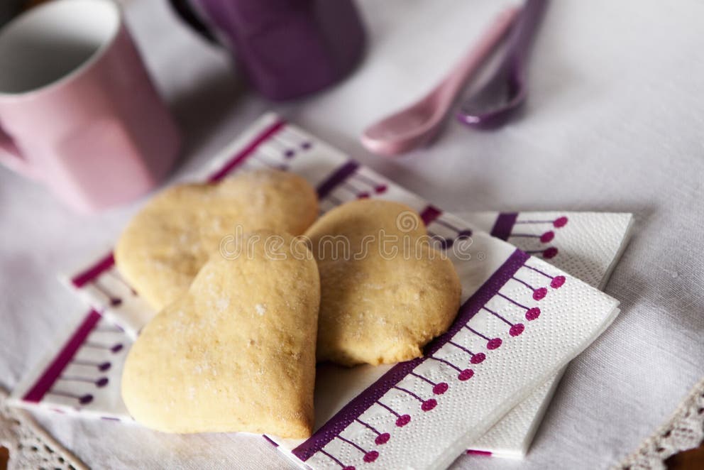 Heart-shaped biscuits stock image. Image of sweet, pastry - 25930549