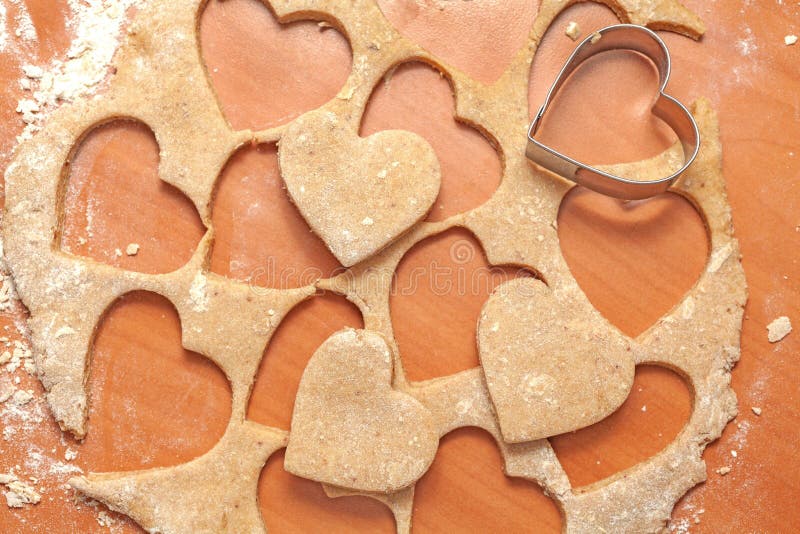Heart-shaped biscuits stock image. Image of dessert, baked - 30587501