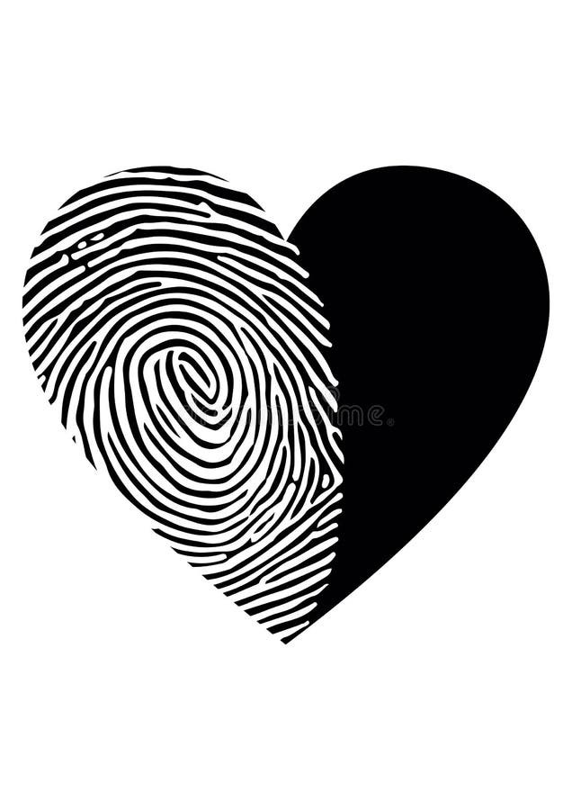 Fingerprint Heart Vector Illustration Stock Illustration - Illustration ...