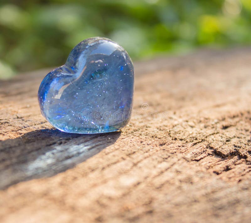 Heart shaped blue crystal. stock image. Image of clarity - 38683755