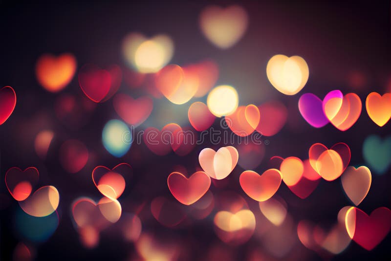 Heart Shaped Bokeh Background Stock Illustration - Illustration of ...