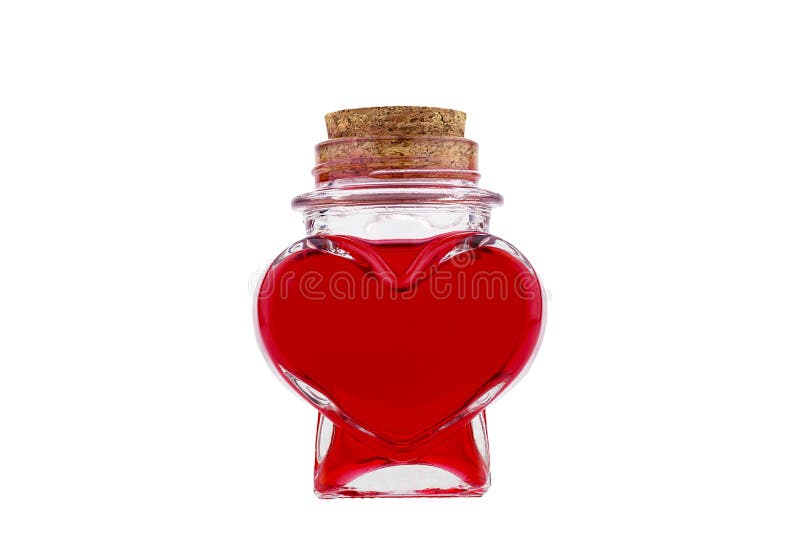 A Heart Shaped Bottle Isolated on White Stock Image - Image of dating ...
