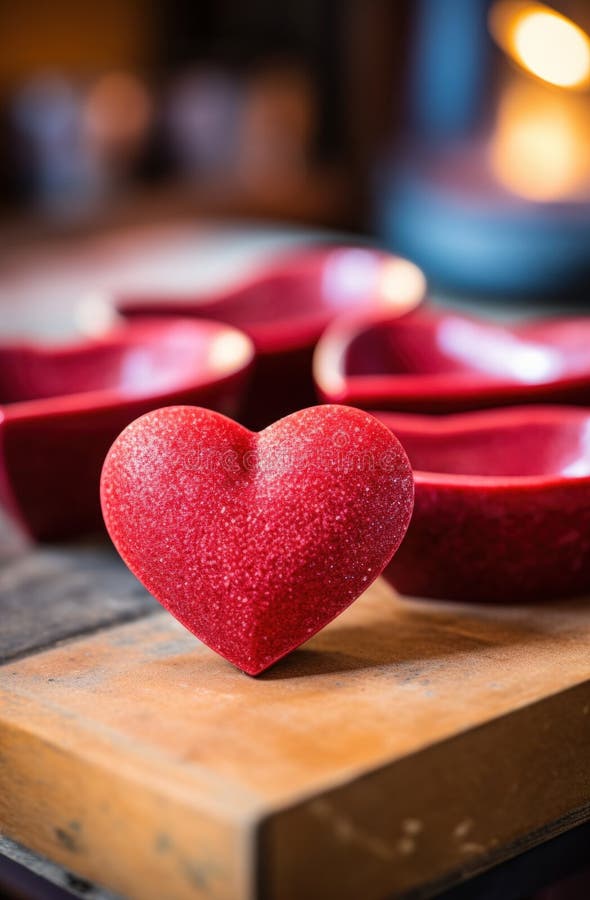 Heart Shaped Bowls of Red Icing Stock Image - Image of helium ...