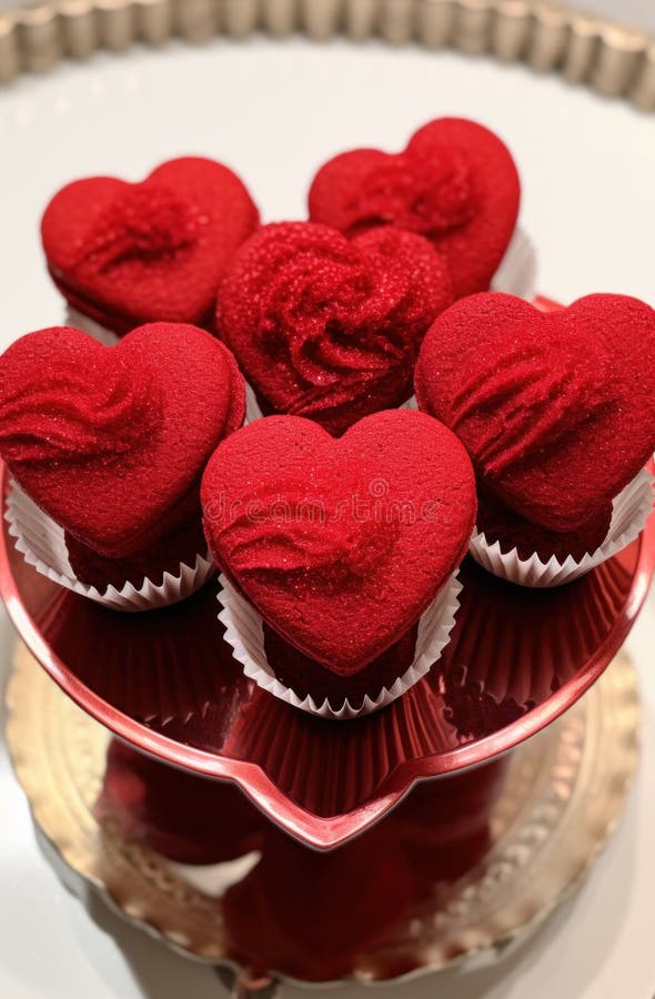 Heart Shaped Bowls of Red Icing Stock Photo - Image of helium ...