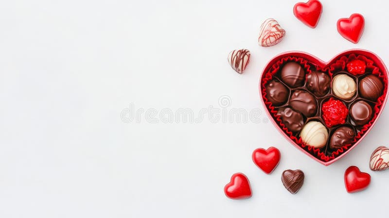 Heart Shaped Box of Assorted Chocolates with Hearts a Heartshaped Box ...