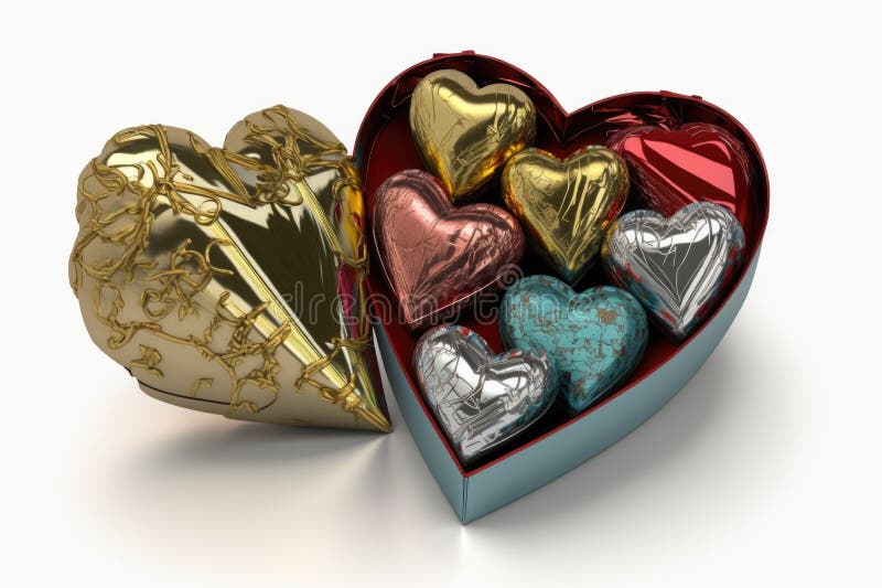 Heart-shaped Box of Assorted Truffles, Each Wrapped in Its Own ...