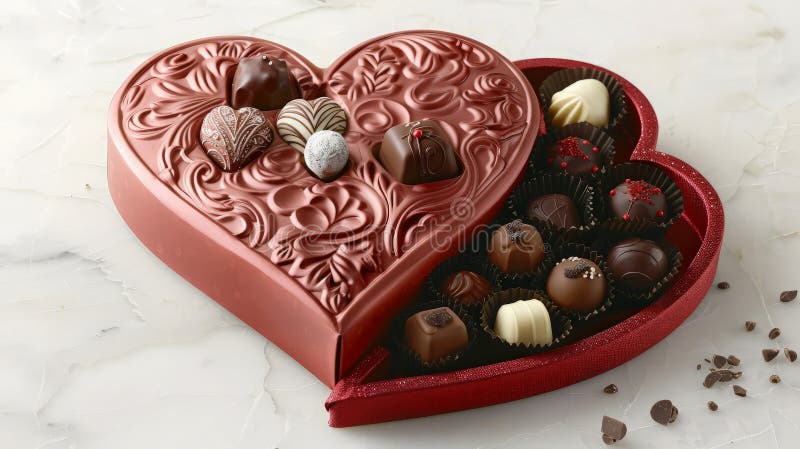 Heart-Shaped Box of Chocolates Stock Image - Image of anniversary ...