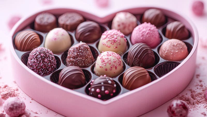 243 Heart Shaped Box Filled Assorted Chocolates Stock Photos - Free ...