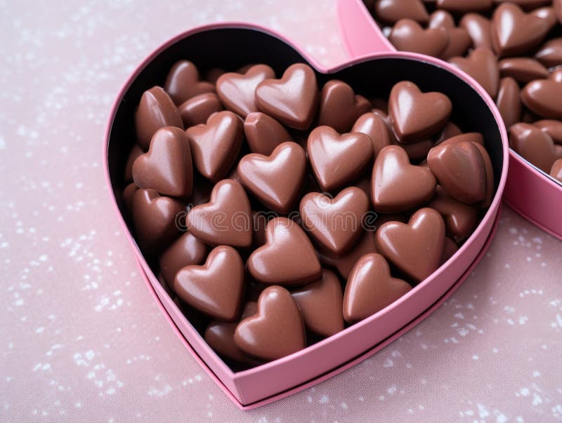 A Heart Shaped Box Filled with Chocolate Hearts Stock Illustration ...