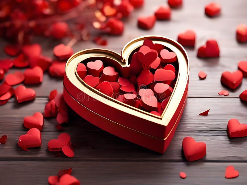 Heart Shaped Box with Heart Ai Generated Stock Illustration ...