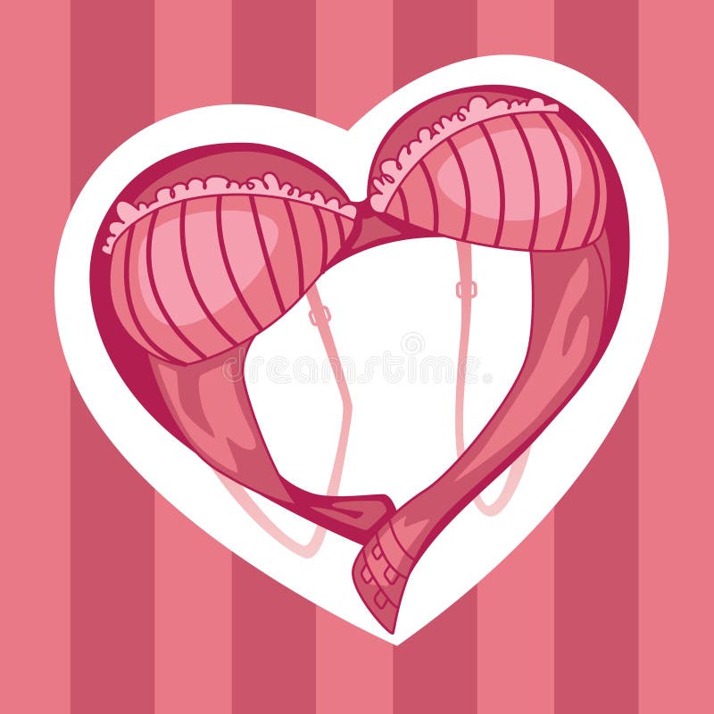 Heart Shaped Bra stock vector. Illustration of love, womens - 38211470