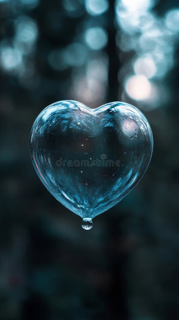 Heart-shaped Bubble in Forest Background, Romantic Concept Stock Image - Image of bubble ...