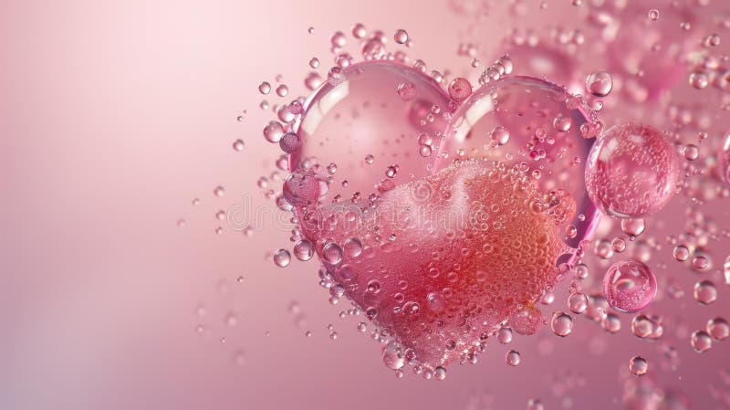 Heart-shaped Bubble in Pink Background, Generative AI Stock Image - Image of texture, design ...