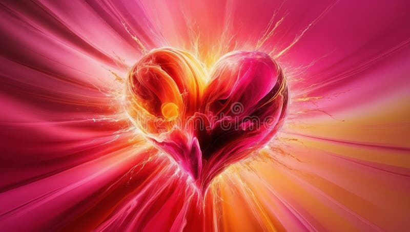 Heart-shaped Burst of Light and Color, Representing Love and Passion ...