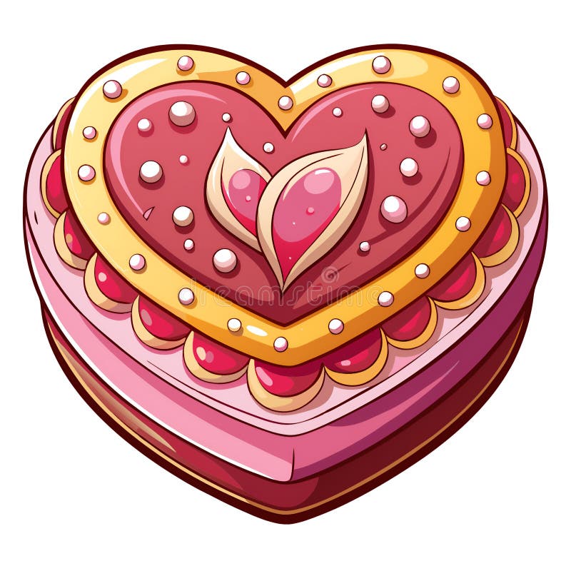 Heart shaped cake stock illustration. Illustration of shaped - 334076721