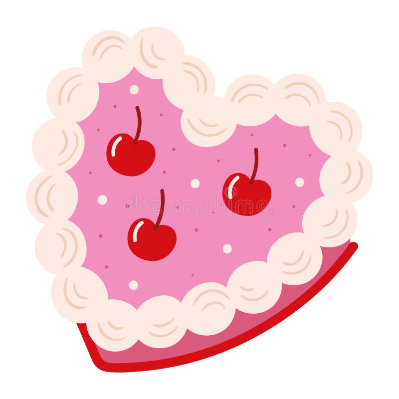 Heart Shaped Cake Icon stock vector. Illustration of love - 359285965