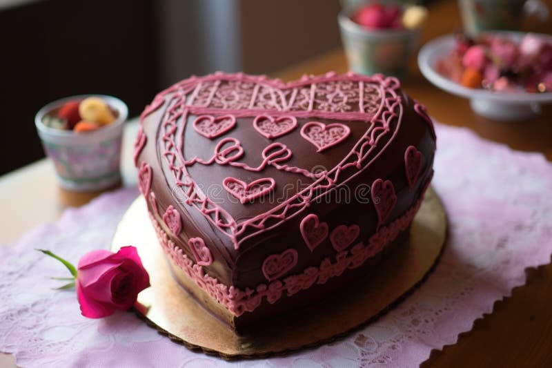 A Heart Shaped Cake with Love Written in Different Languages Using ...