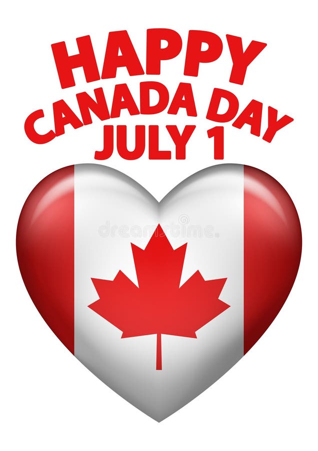 Heart Shaped Canadian Flag Icon or Design Element for Canada Day Stock ...