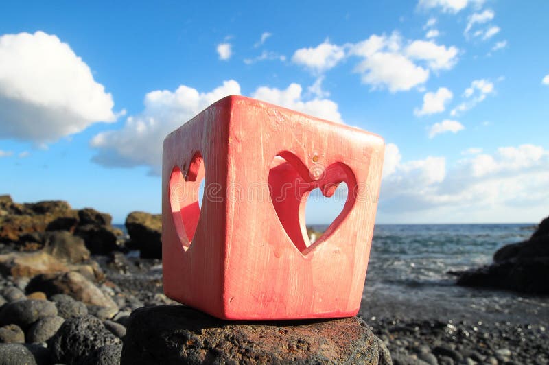 Heart Shaped Candle Holder stock image. Image of dinner - 37448227