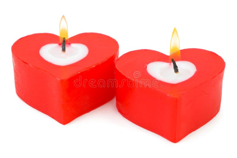 Heart shaped candles stock photo. Image of meditating - 17369960