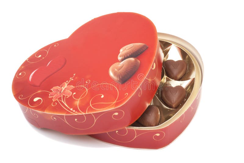 Heart Shaped Candy Box for Valentine S Day Stock Image - Image of white ...