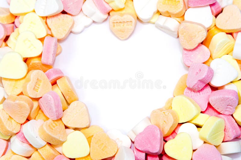 Candy hearts border stock image. Image of isolated, love - 36888829