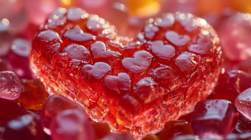 Heart Shaped Candy Made of Smaller Hearts Stock Illustration ...