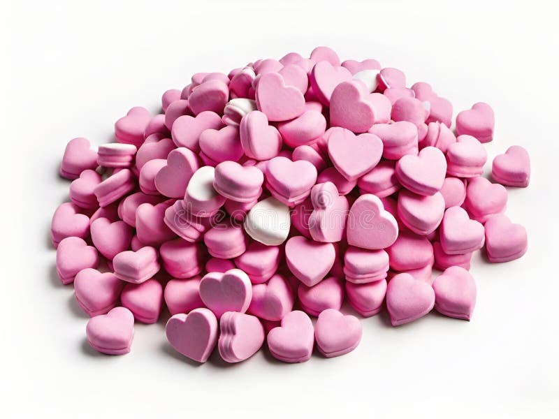 Heart Shaped Candy for Valentine Day Isolated on White Stock ...