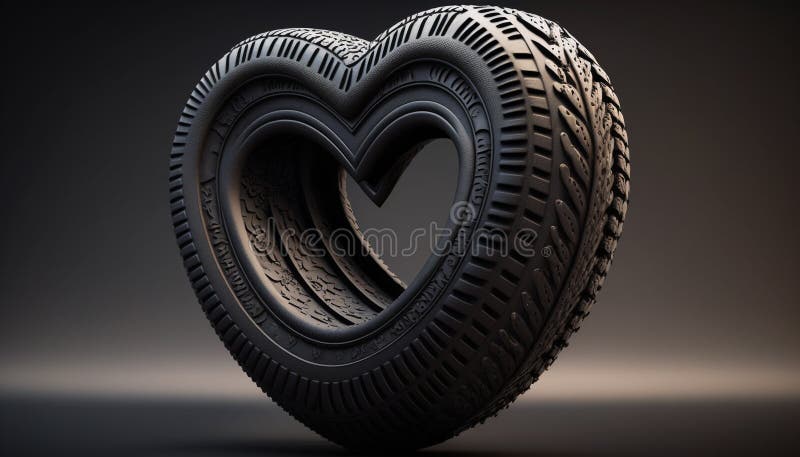Heart Shaped Car Tire. Tire in the Shape of Heart Stock Illustration ...