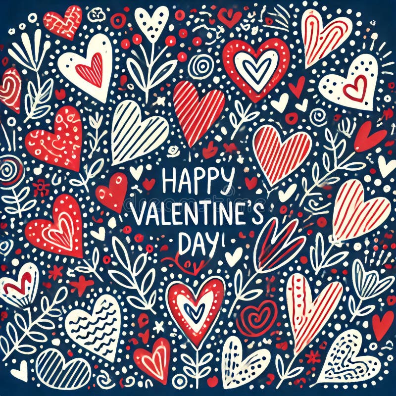 Heart Shaped Card with Multiple Hearts Generative for AI Stock ...