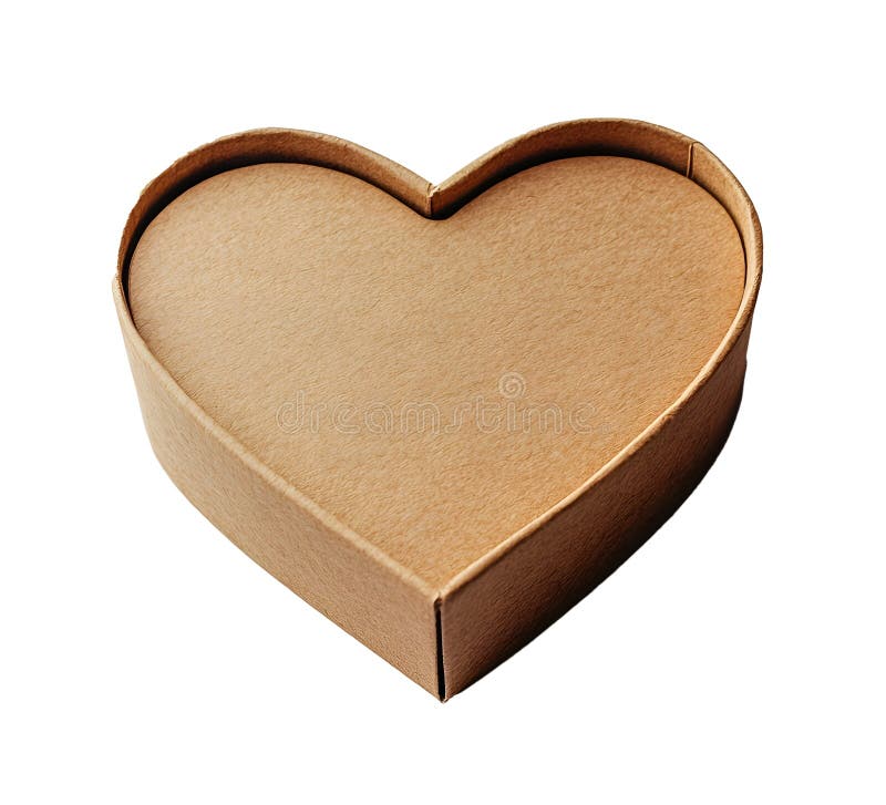 Heart-shaped Cardboard Box, Cut-out Stock Illustration - Illustration ...