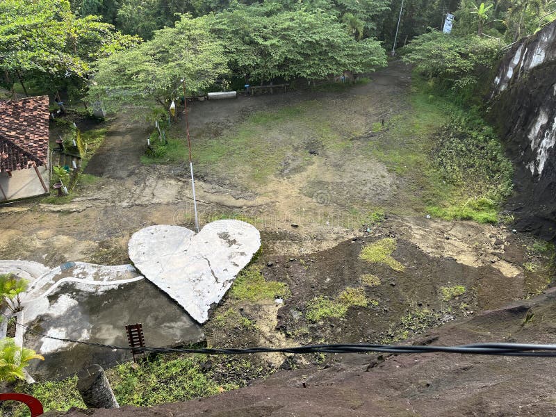 Heart Shaped Cement Texture Construction in the Park Stock Photo ...