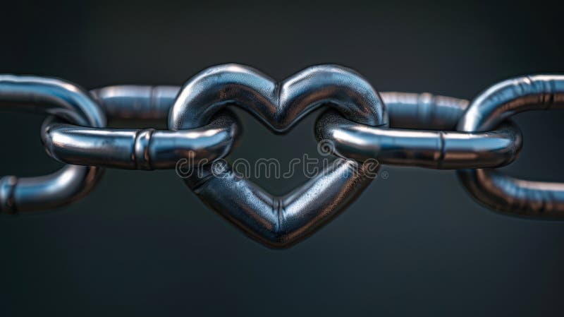 The Heart-Shaped Chain Link.AI Generated Image Stock Image - Image of ...