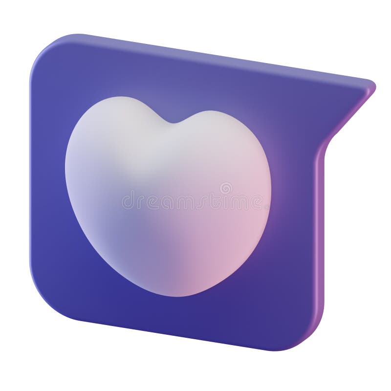 Heart Shaped Chat Box 3D Render Illustration Stock Illustration ...