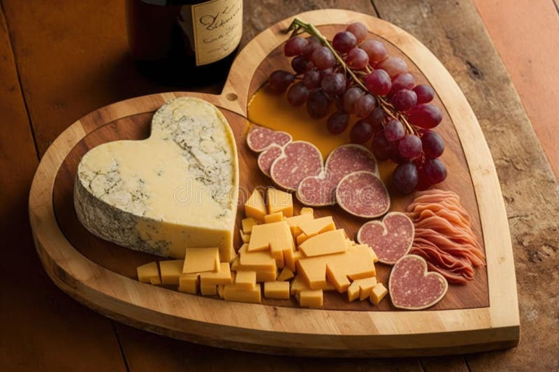 Heart-shaped Cheese and Charcuterie Platter for a Romantic Evening in ...