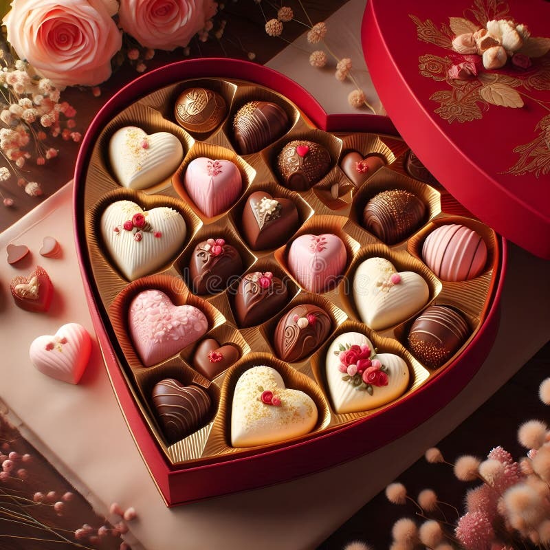 Heart shaped chocoate box stock illustration. Illustration of heart ...