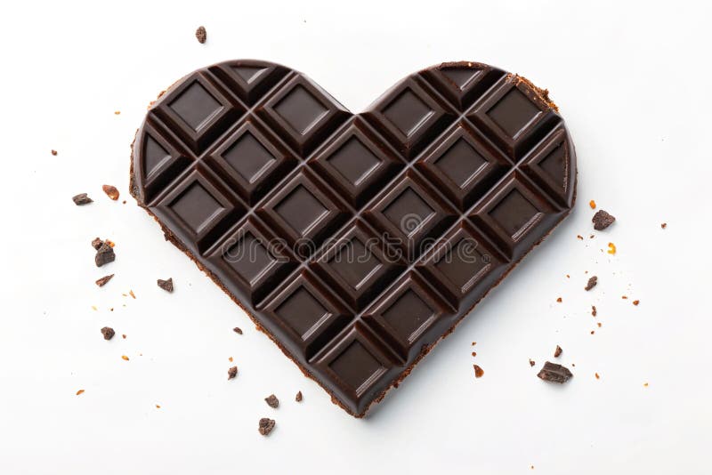 Heart-shaped Chocolate Bar with Bite Marks, Bitten Chocolate Heart ...