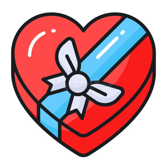 Heart Shaped Chocolate Box, Icon of Chocolate Gift Stock Vector ...