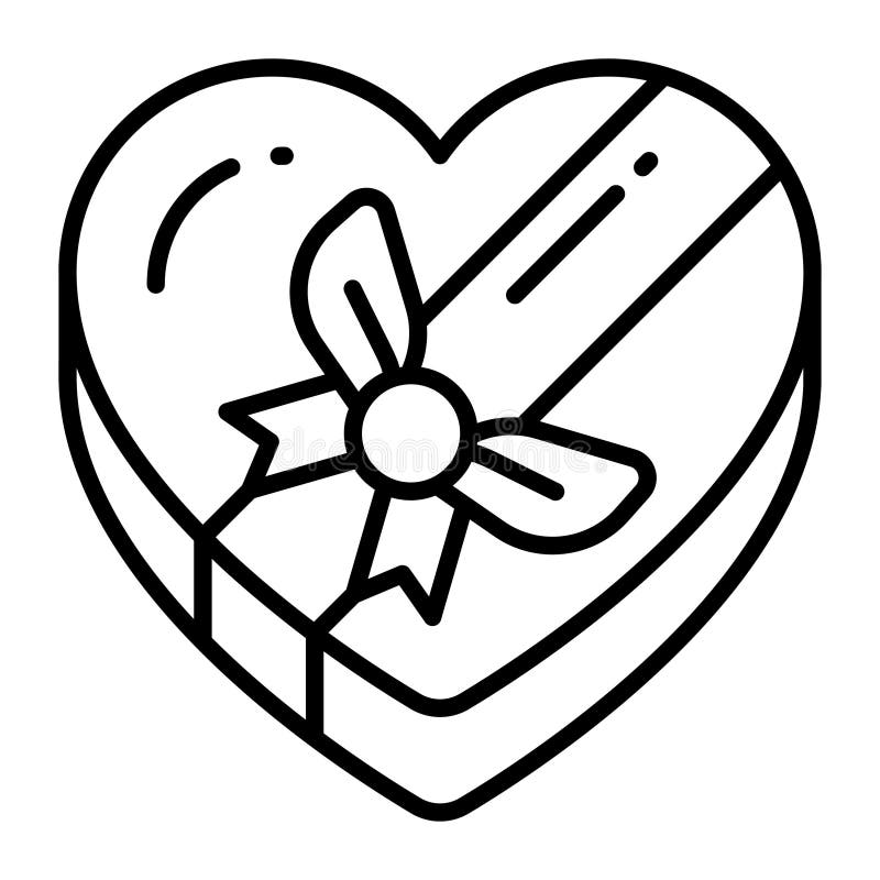 Heart Shaped Chocolate Box, Icon of Chocolate Gift Stock Vector ...