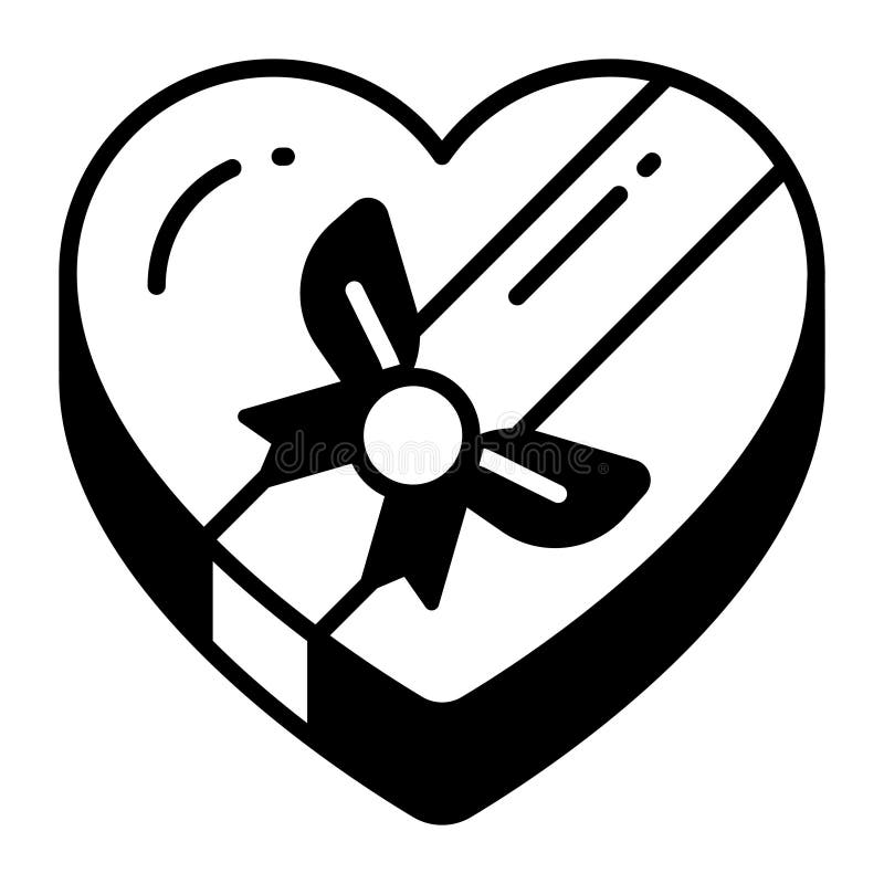 Heart Shaped Chocolate Box, Icon of Chocolate Gift Stock Vector ...