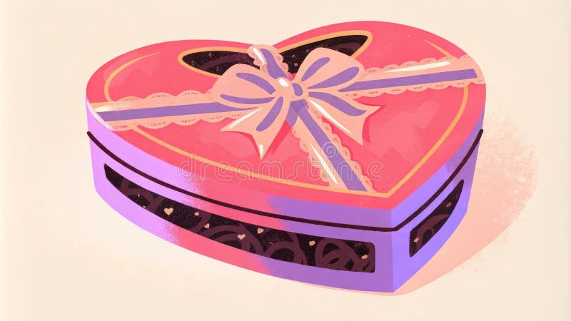 Heart Shaped Chocolate Box with Ribbon: Romantic Gift Inspiration Stock ...